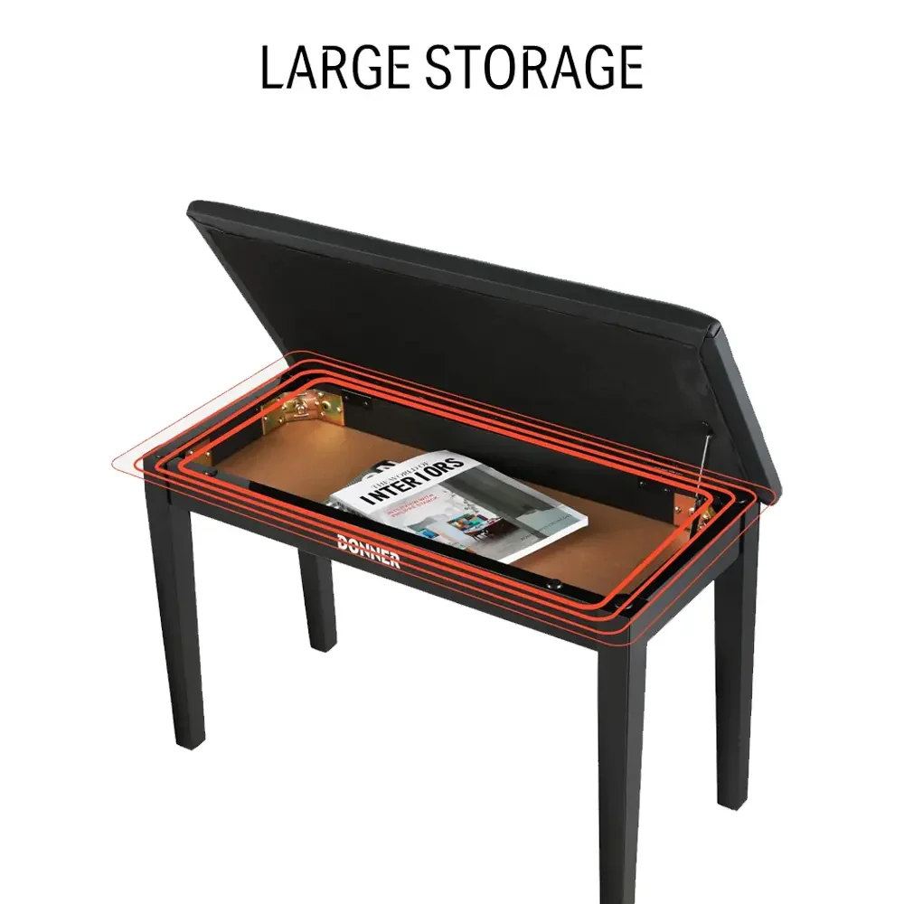 Donner Duet Two-Seater Piano Bench with Storage | TMW