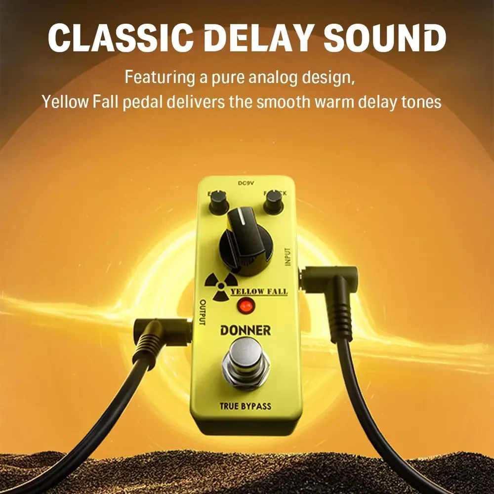 Donner Yellow Fall Delay Pedal for Guitar & Bass | TMW